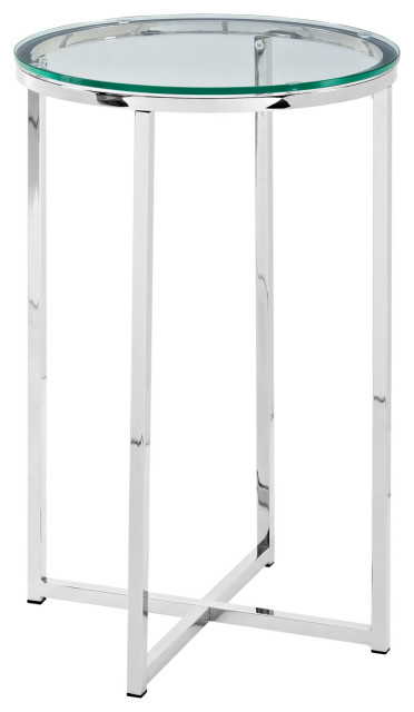 Bellevue WEIF76897 Neo 16" Round Modern Glass Side Table - Accent ...