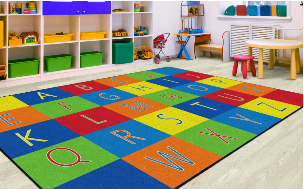 Flagship Carpets VA404-44A 7'6"X12' Alphabet Seating Educational Rug ...