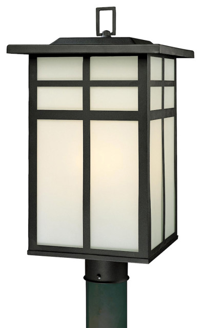 Traditional 3-Light Post Mount Lantern, Black - Craftsman - Post Lights ...