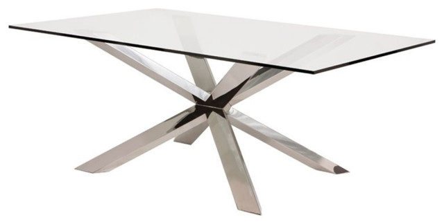 Nuevo Couture Glass Top Dining Table in Silver - Contemporary - Dining ...