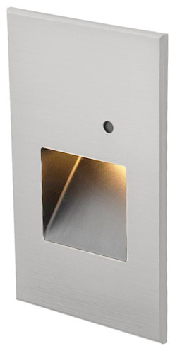 WAC Step Light With Photocell 3000K Wall Sconce in Stainless Steel, 5. ...