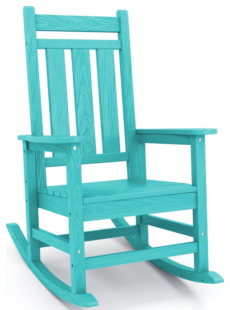 Classic Outdoor Rocking Chair, Weather Resistant Frame With Smooth ...