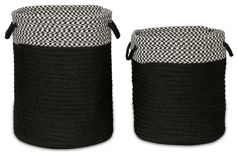 Splash In-Outdoor Hampers Black 15"x15"x18", Round, Braided ...