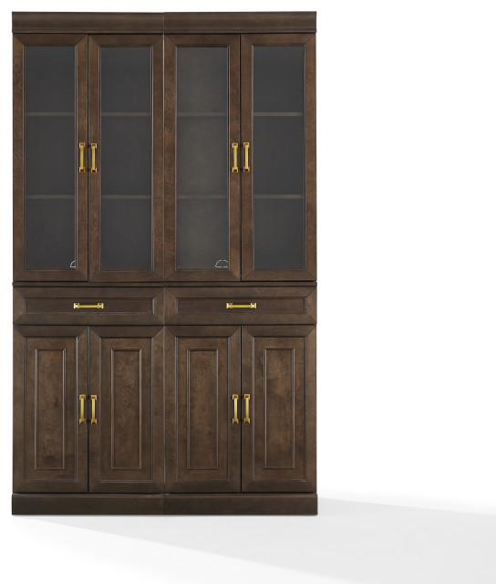 Stanton 2Pc Glass Door Kitchen Storage Pantry Cabinet Set, 2 Pantries ...