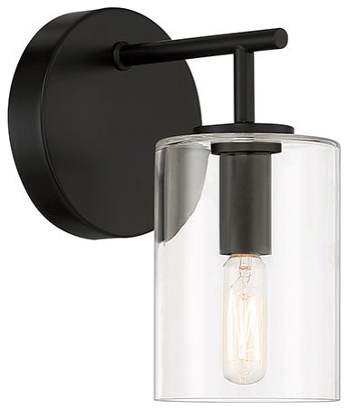 Hailie Wall Sconce 1 Light Flat Black - Transitional - Wall Sconces ...