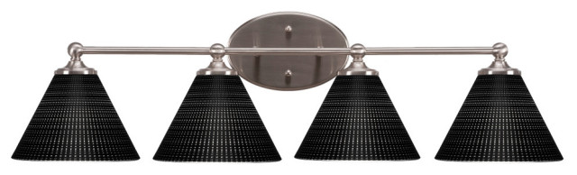 Capri 4-Light Bath Bar, Brushed Nickel/Black Matrix - Transitional ...