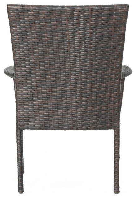 GDF Studio 7-Piece Arthur Outdoor Wicker Dining Set With Acacia Dining ...