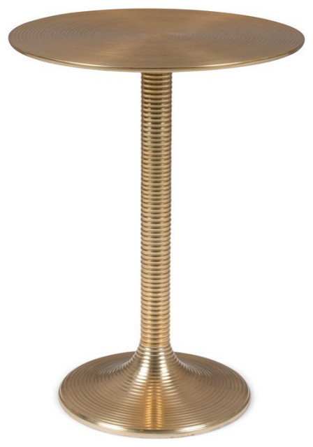 Gold Round Pedestal Side Table | Bold Monkey Hypnotising - Midcentury - Side Tables And End ...