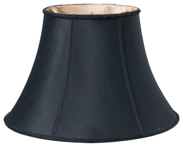 Slant Oval Softback Lampshade With Washer Fitter, Black, With Bronze ...