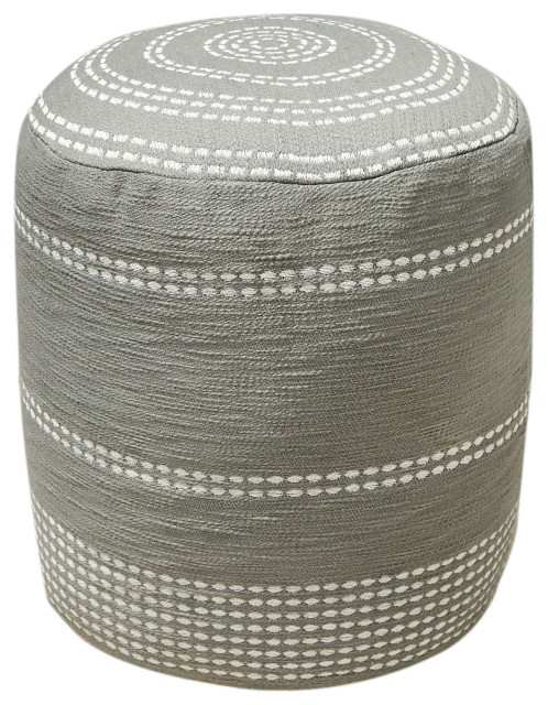 Ivory Machine Woven Cutler Pouf, 18" Cube, 18" Cube - Transitional - Floor Pillows And Poufs ...