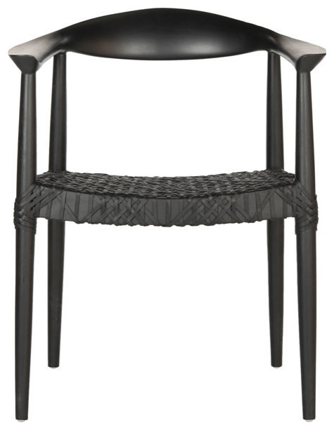 Amie Arm Chair, Light Oak/Black - Midcentury - Armchairs And Accent ...