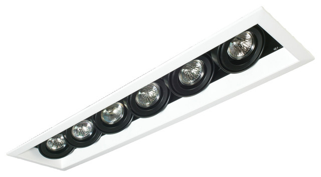 6-Light Multiple, Mr16, Black and Black - Recessed Trims - by Buildcom ...