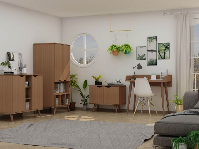 Hampton 2-Piece Home Basic Office Set, Maple Cream - Midcentury - Home ...