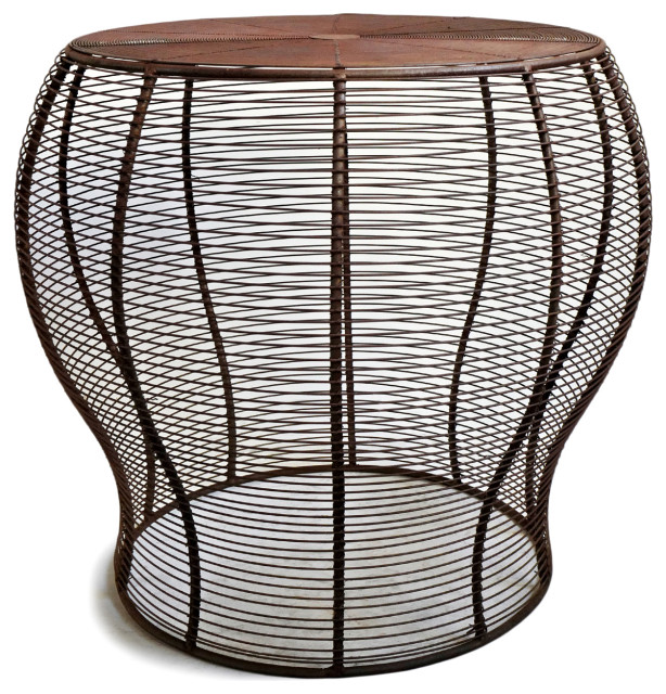 Consigned Wire Side Table - Industrial - Outdoor Side Tables - by ...