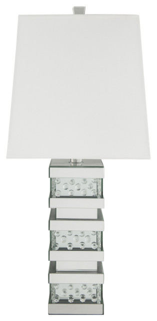 ACME Nysa Table Lamp, Mirrored and Faux Crystals - Contemporary - Table ...