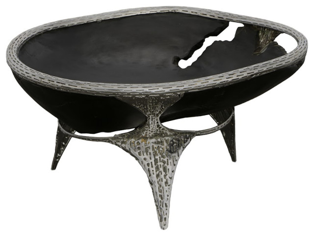 Graven Table Top Bowl, Black and Stainless Steel, 20x20x10 ...