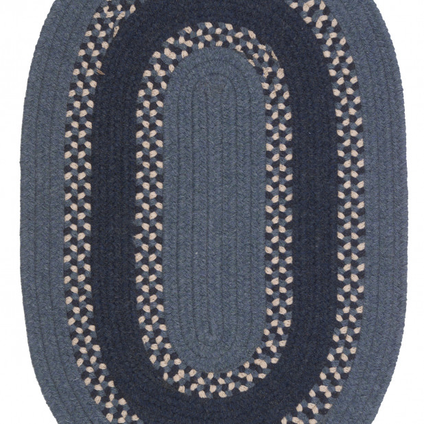 Corsair Banded Oval - Blue 5x8, Oval, Braided - Contemporary - Area ...