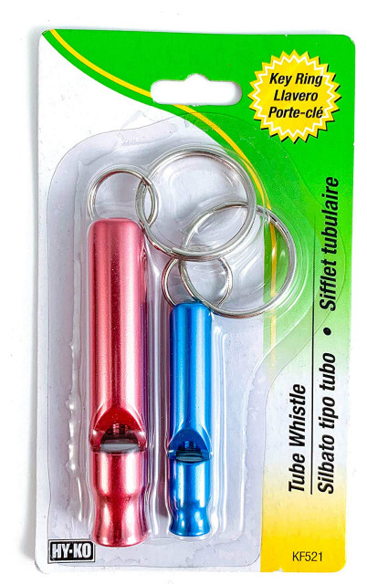 Hy-Ko KF521 Tube Whistle Key Ring, Assorted Color, 2-Pack ...