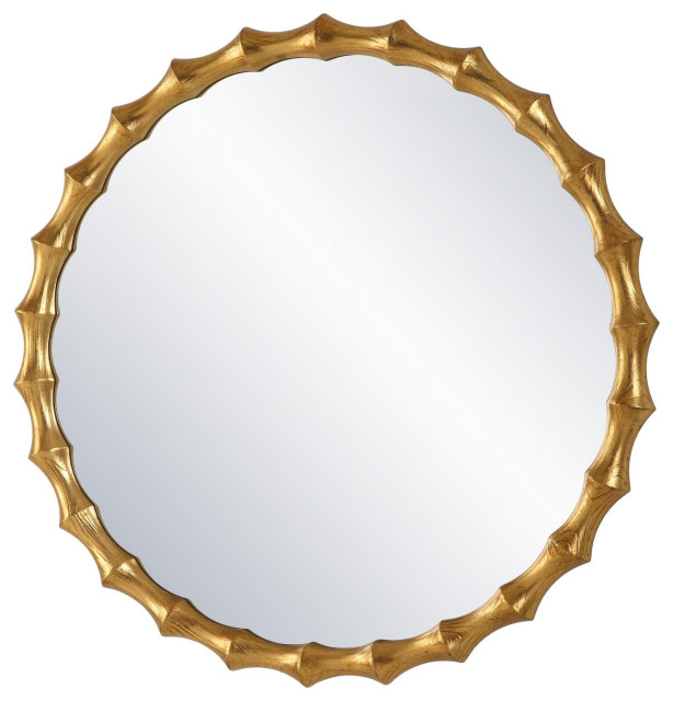 Nacala Round Gold Mirror - Contemporary - Wall Mirrors - by Ownax | Houzz