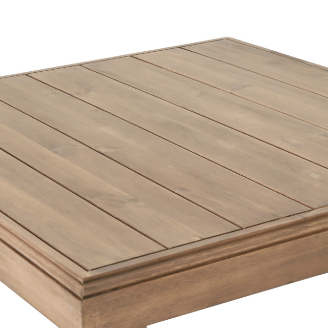 Andrae Outdoor Acacia Wood Square Coffee Table, Brown Wash ...