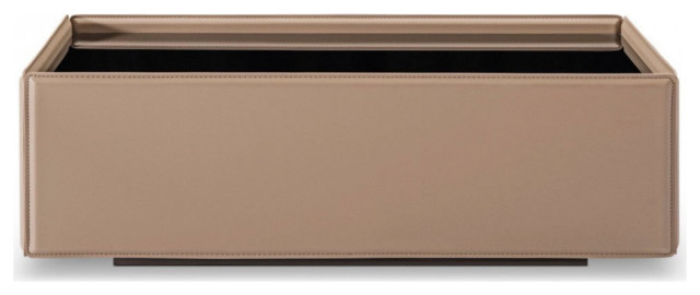 Eunice Modern Beige Leatherette Coffee Table - Transitional - Coffee ...