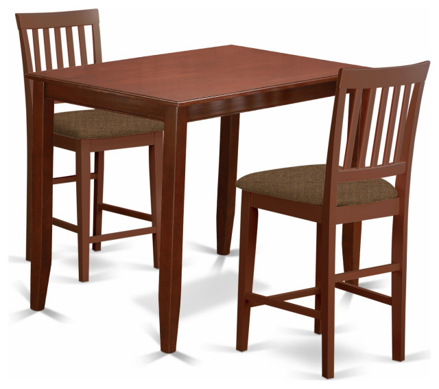 3-Piece Counter Height Table Set, Table and 2 Dinette Chairs ...