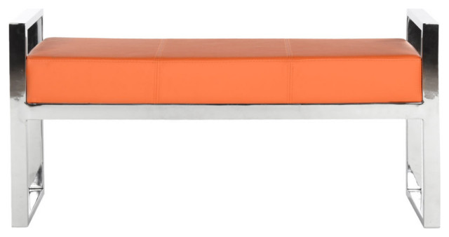 Mattie Bench Orange - Contemporary - Upholstered Benches - by Virgil ...