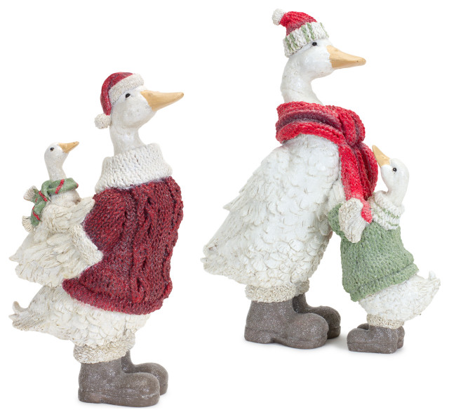 Goose With Hat, 2-Piece Set - Farmhouse - Holiday Accents And Figurines ...