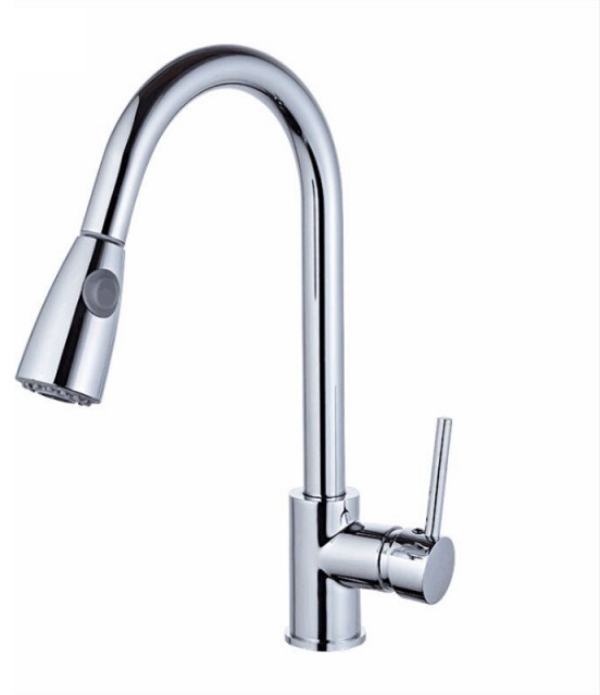 Brio Deck Mount Goose Neck Kitchen Sink Faucet Single Lever, Chrome ...