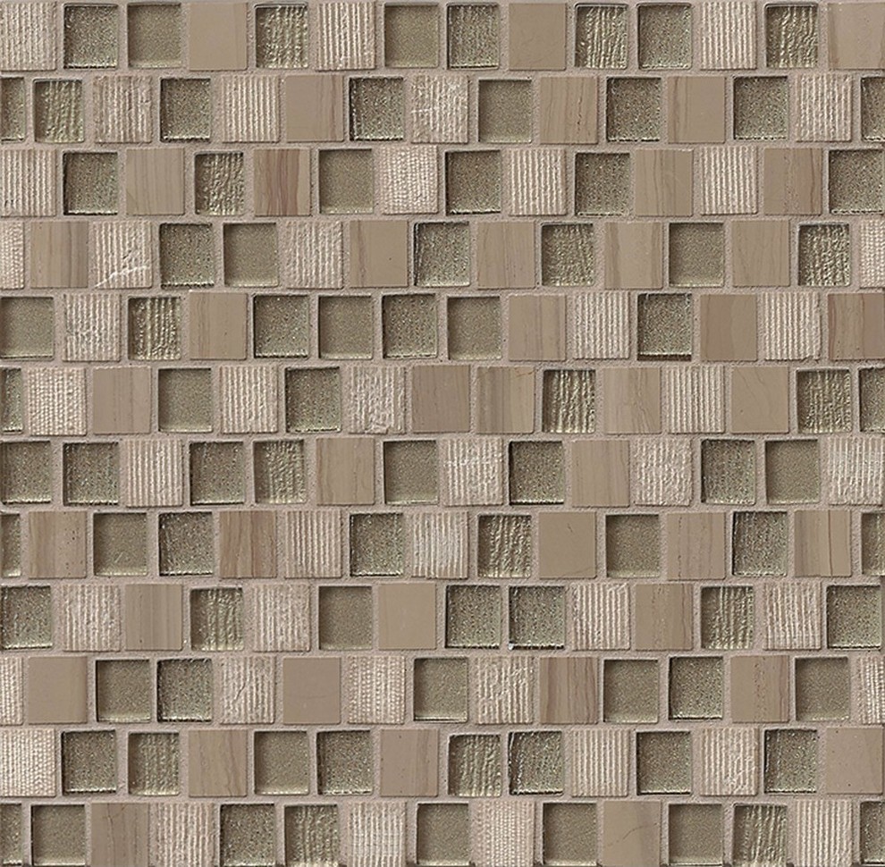 Mosaic Offset Brick Pattern Blend, 3/4"x1" - Contemporary - Mosaic Tile ...
