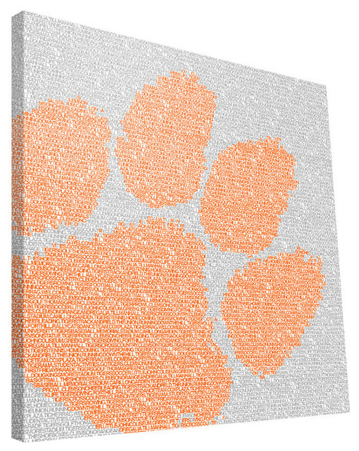Clemson University TIgers Typo Canvas Print, 12"x12" - Contemporary ...