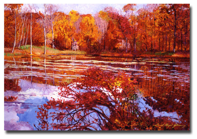 'Scarlet Maples' Canvas Art by David Lloyd Glover, 16" x 24 ...