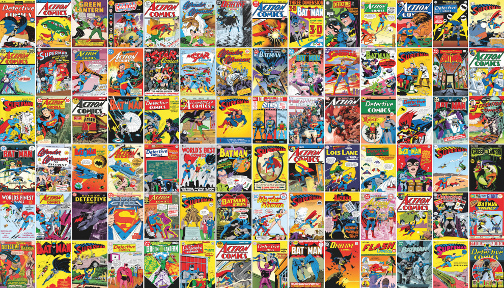 Classic Dc Comics Covers Peel and Stick Wallpaper Mural - Contemporary ...