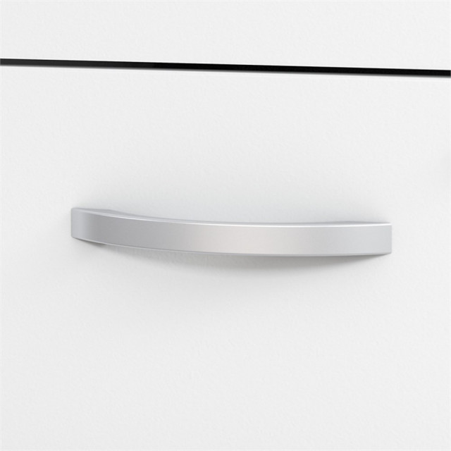 Studio C 60W Left Hand L-Bow Desk with Drawers in White - Engineered ...