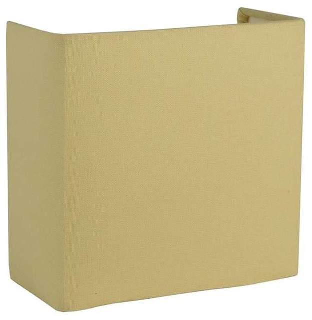 7W X 6.8H X 3.25D Linen Oatmeal Half Shade - Transitional - Lamp Shades ...