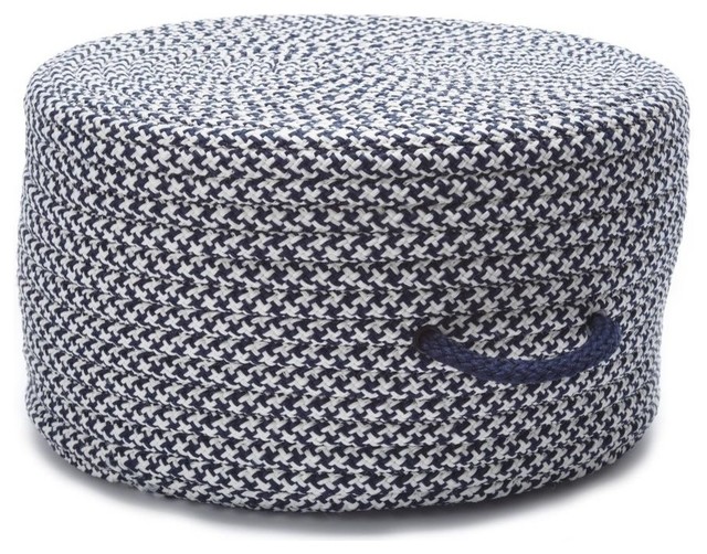 Houndstooth Pouf Navy 20"x20"x11" - Contemporary - Floor Pillows And ...