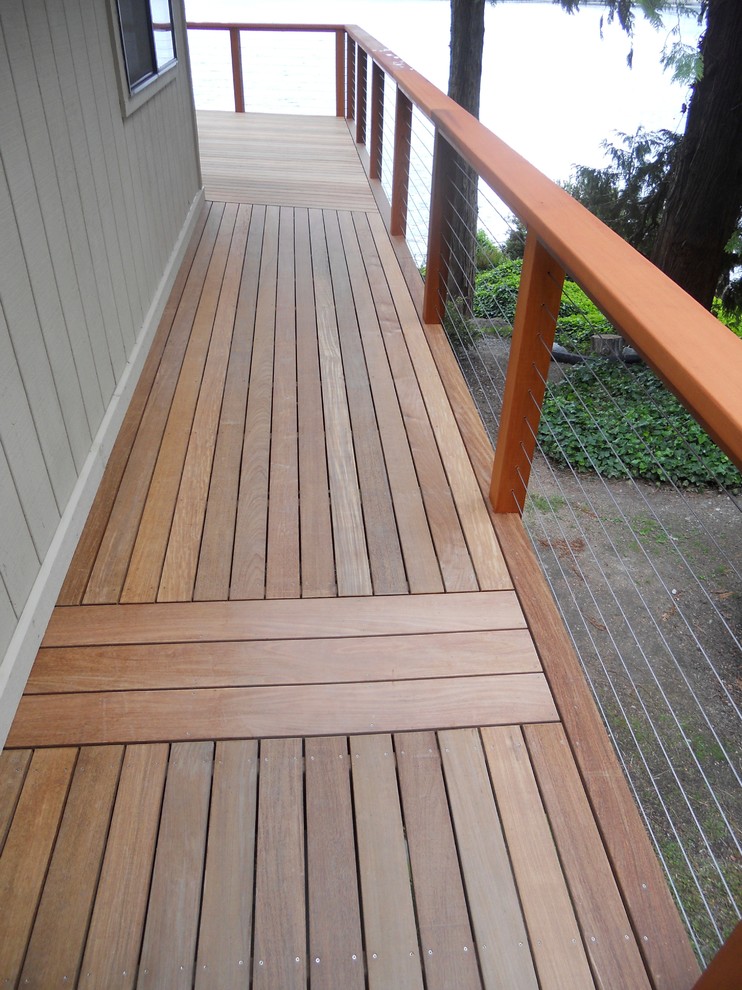 Ipe' deck and cedar cable railing system - Craftsman - Seattle - by ...