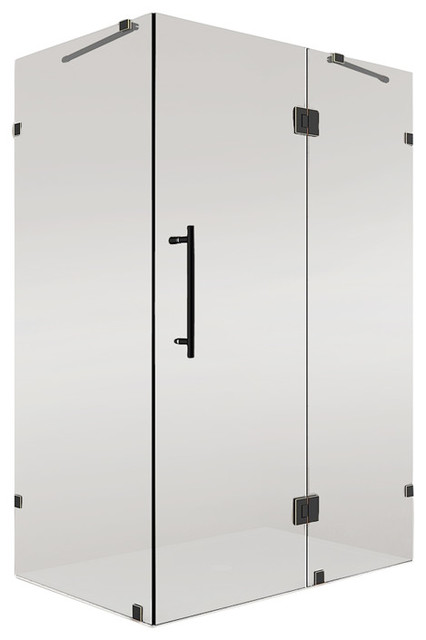 Avalux Frameless Shower Enclosure, Oil Rubbed Bronze, 39"x30"x72 ...
