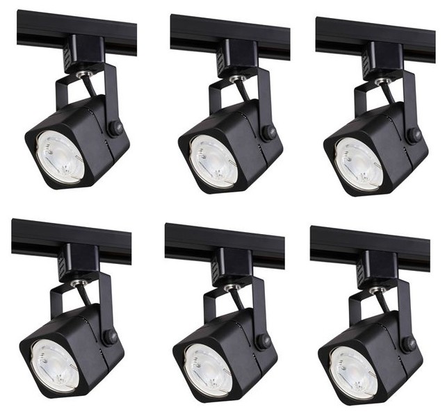 Elitco Matte Black Track Head, 120V, Set of 6 - Transitional - Track ...