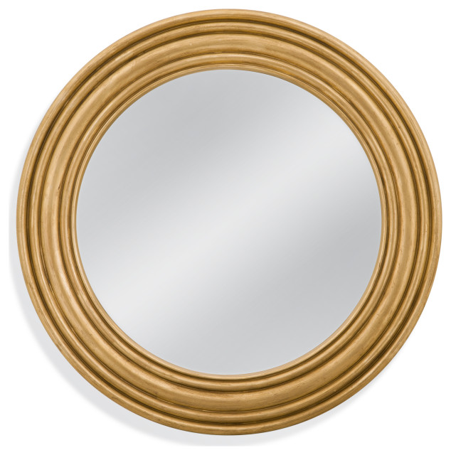 Ten Park MDF Gold Wall Mirror, W 1 x D 36 x H 36 - Contemporary - Wall ...