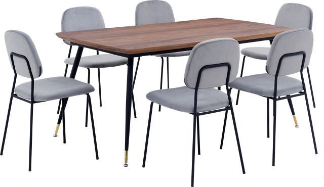 Messi and Lucy 7 Piece Dining Set - Midcentury - Dining Sets - by ...