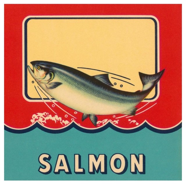 "Salmon" Digital Paper Print by Retrolabel, 18"x18", 38"x38" - Beach ...