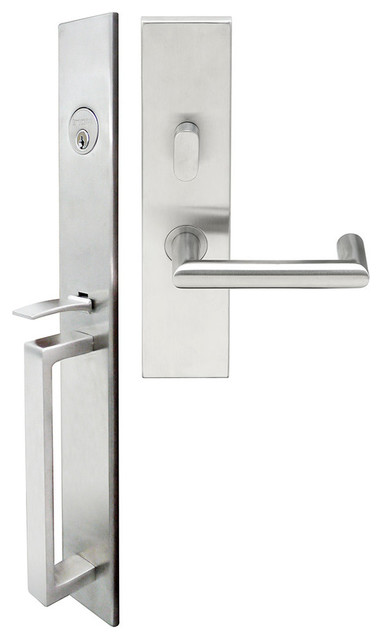 Stuttgart Lever, Mortise Entry Handleset, Left Hand, Satin Stainless ...