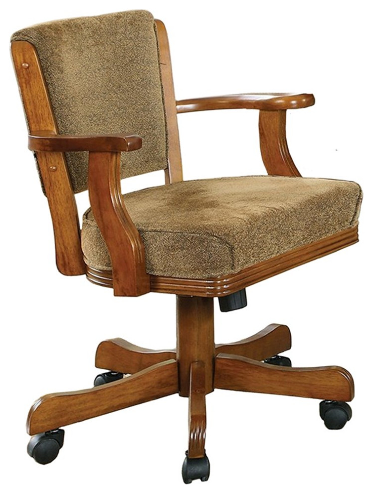 Catania Modern / Contemporary Upholstered Wood Game Chair Olive-Brown ...