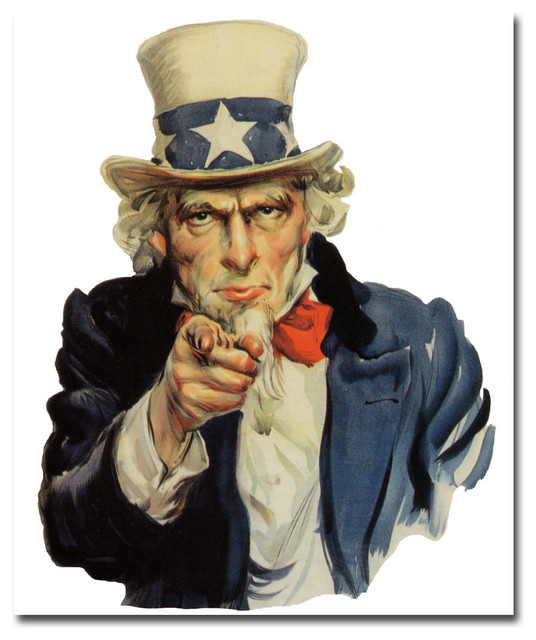 'Uncle Sam' Canvas Art, 36" x 48" - Traditional - Prints And Posters ...