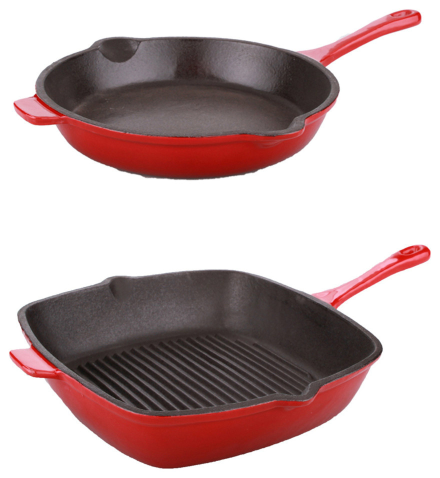 Neo Cast Iron 2 Piece Set, Red - Traditional - Cookware Sets - by ...