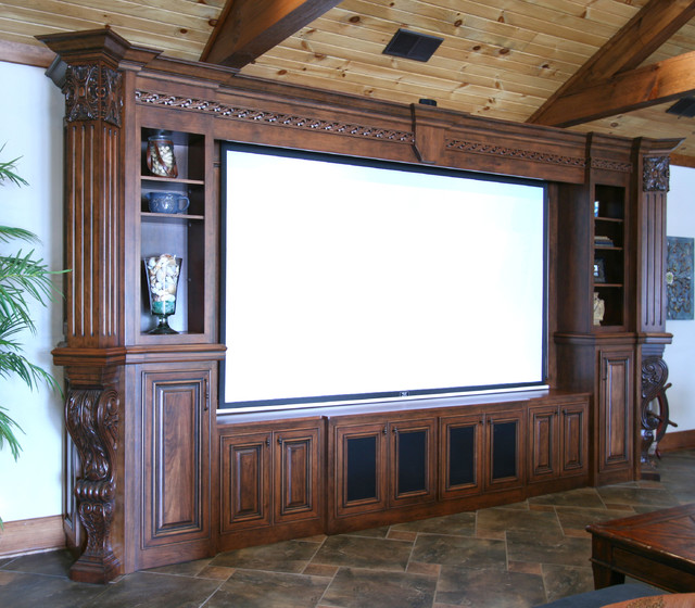 Pool House & Man Cave Combination - Traditional - Home Theater ...