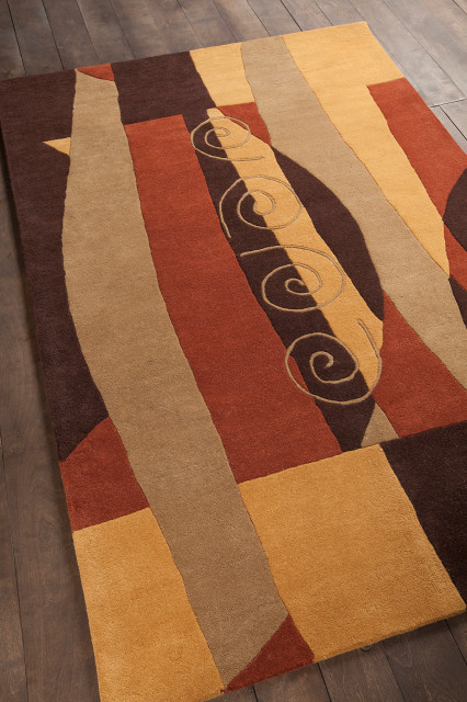 Chandra Rugs Daisa Hand-Tufted Contemporary Rug, Rectangular Brown/Tan ...