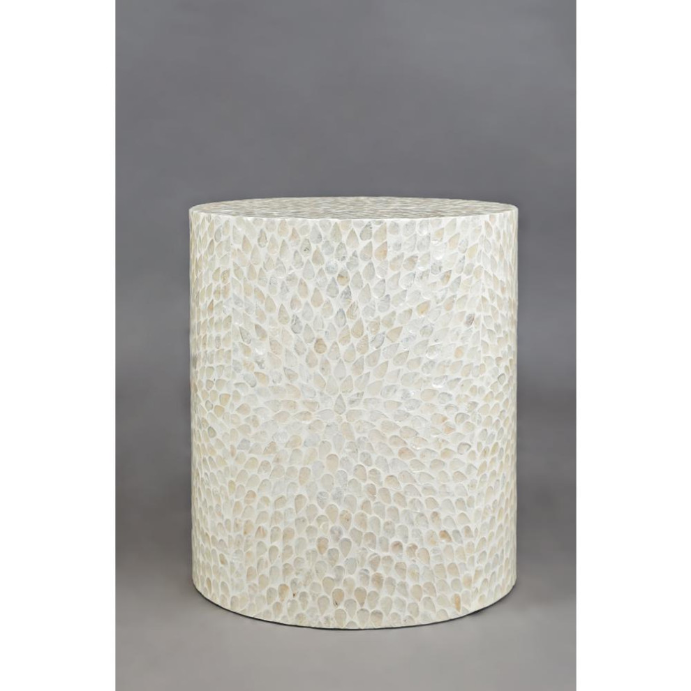 Global Archive Round Capiz Accent Table, Natural - Beach Style - Side ...