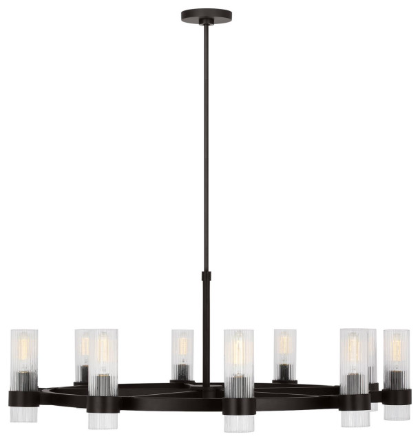 Geneva 8-Light Indoor Chandelier, Aged Iron - Transitional ...